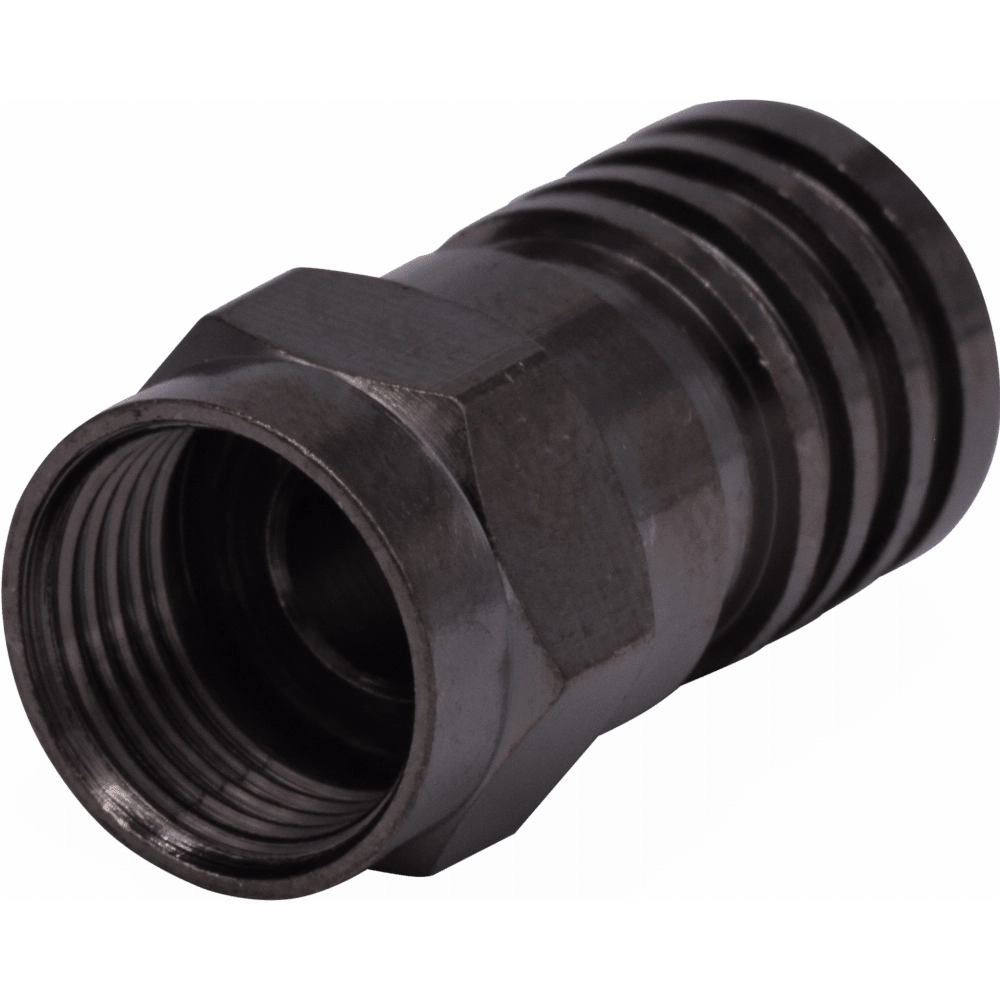 F-Type Male Crimp-On Connector Black For RG6/WF100 [Box of 100] - Blake UK