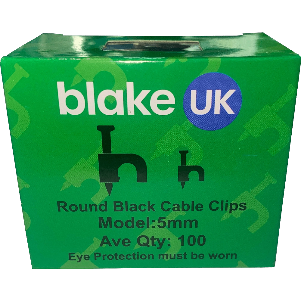 5mm Black CAT5E Cable Clips (Box of 100) | Blake UK - Blake UK