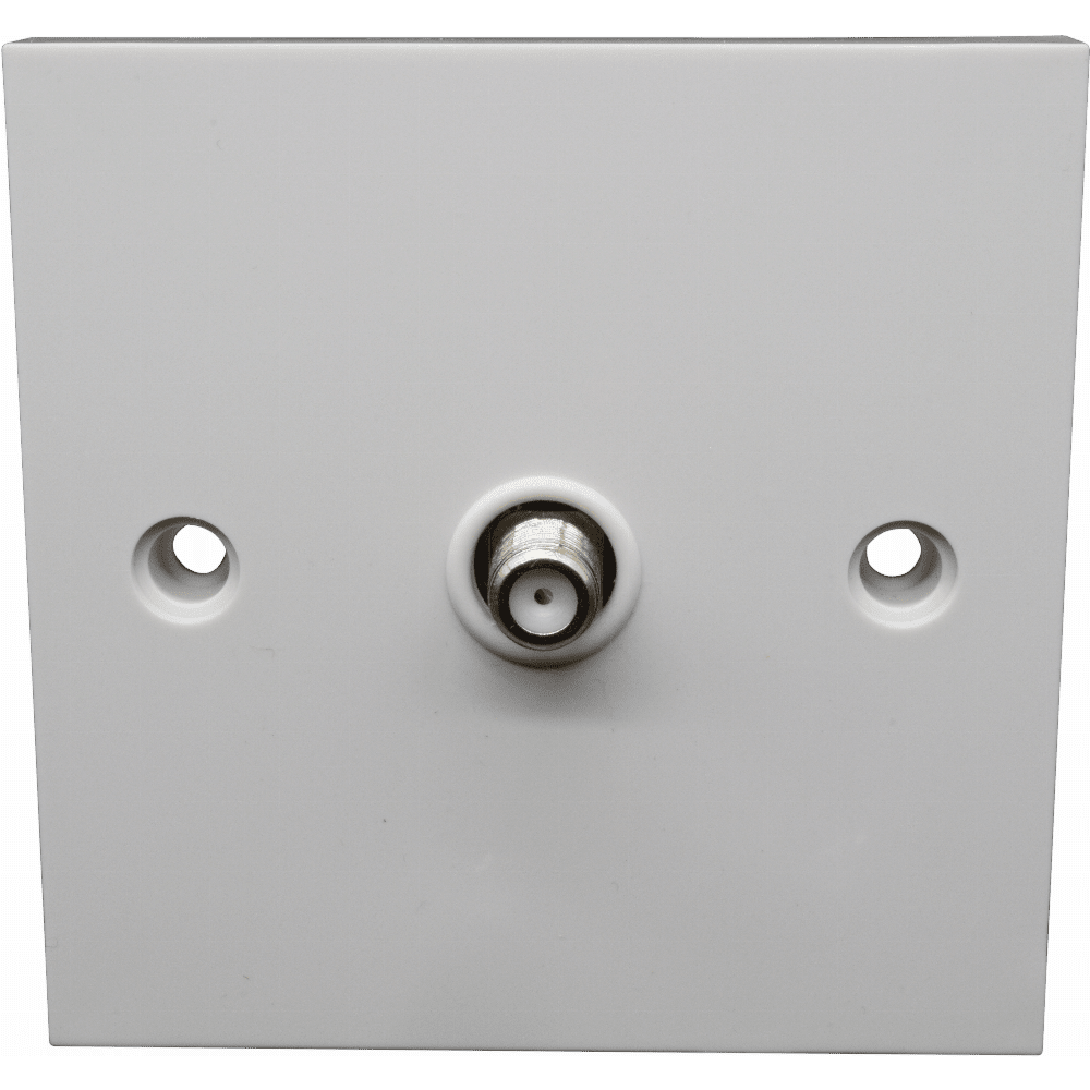 White Single F-Type Flush Mount Outlet Plate | Blake UK - Blake UK