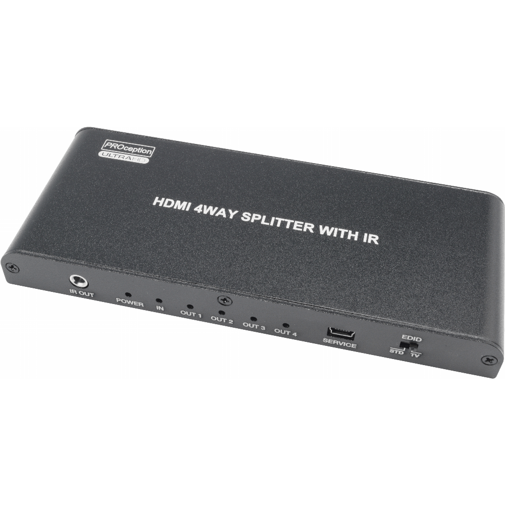 4 Way 4K HDMI Splitter Box for TV with IR | PROception - Blake UK