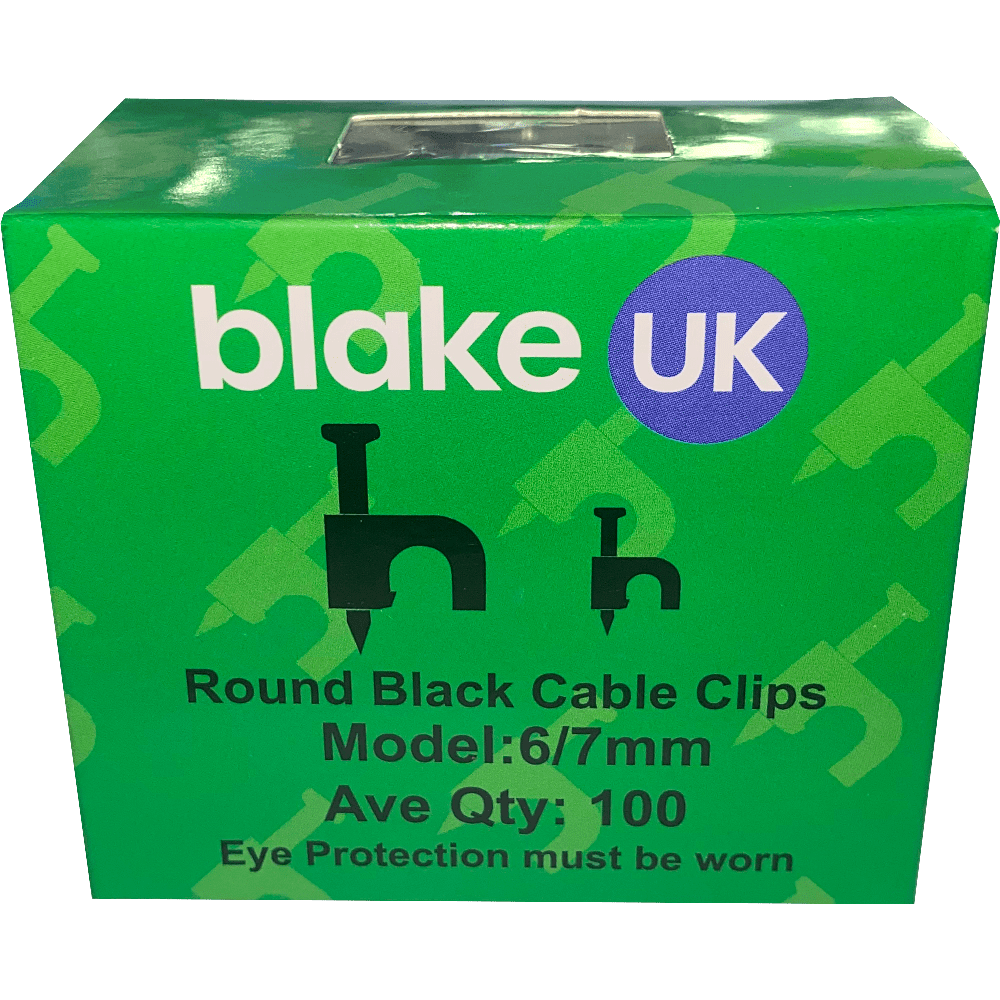 6-7mm Black Plastic Cable Clips (Box of 100) | Blake UK - Blake UK
