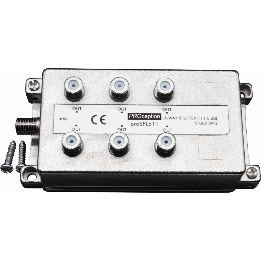 6 Way Aerial Splitter F-Type with DC Pass | PROception - Blake UK