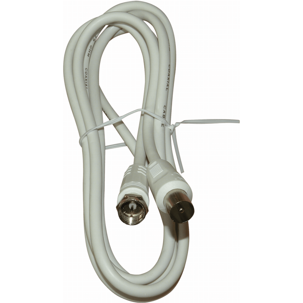 1.5m White F-Type Lead, IEC Coax Plug for TV | Blake UK - Blake UK