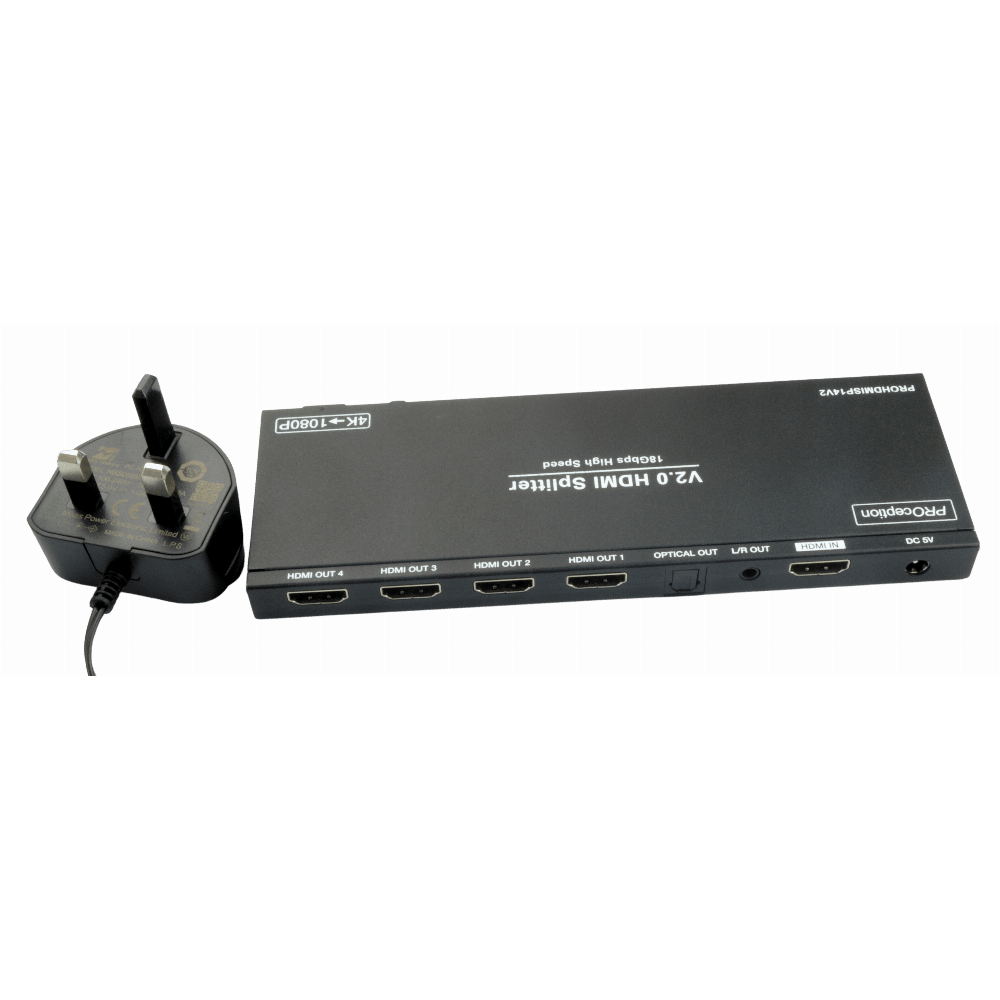 4 Way HDMI Splitter with Downscaler and EDID | Blake UK - Blake UK