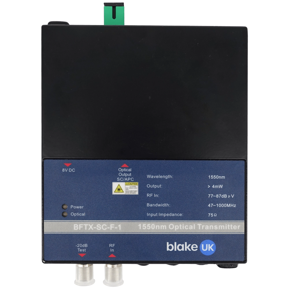 Single Mode Fibre Optical 1-Way FTTH Active Optical Transmitter | Blake UK - Blake UK