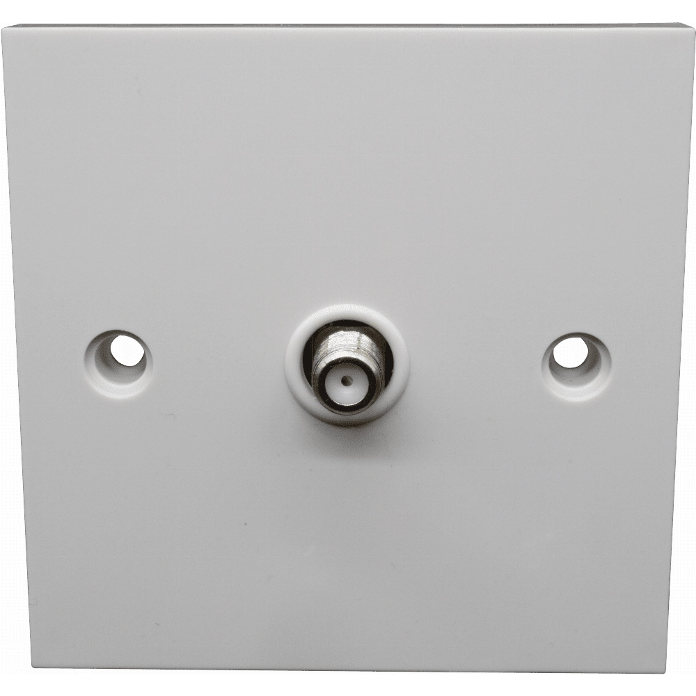 White Single F-Type Flush Mount Outlet Plate | Blake UK - Blake UK