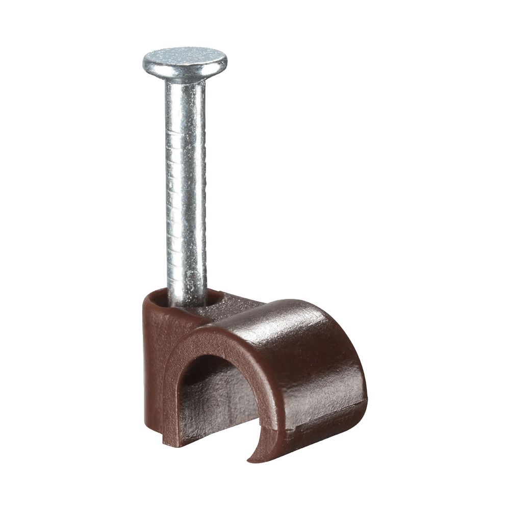 6-7mm Brown Plastic Cable Clips (Box of 100) | Blake UK - Blake UK