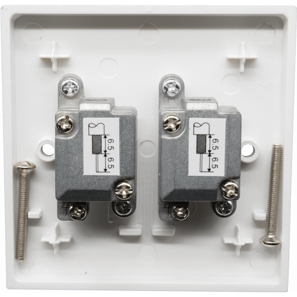 Double Slim Line Shielded F-Type Female Outlet | PROception - Blake UK