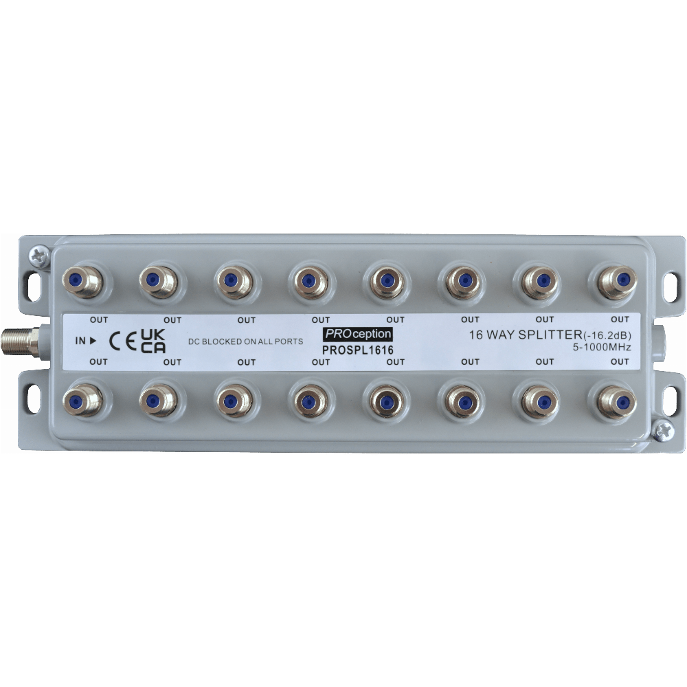 16 Way F-Type Splitter DC Blocked to Split Aerial | Blake UK - Blake UK