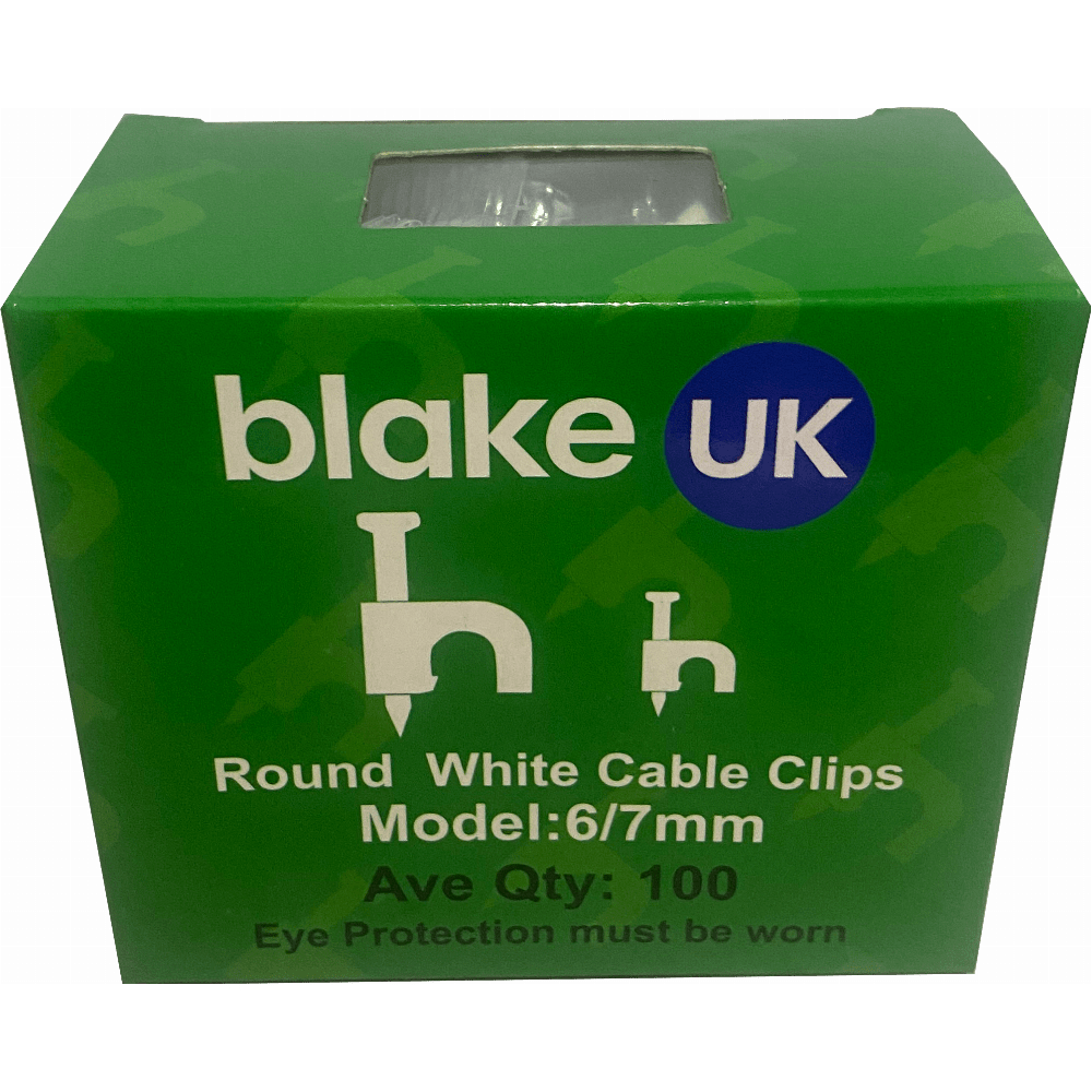 6-7mm White Plastic Cable Clips (Box of 100) | Blake UK - Blake UK