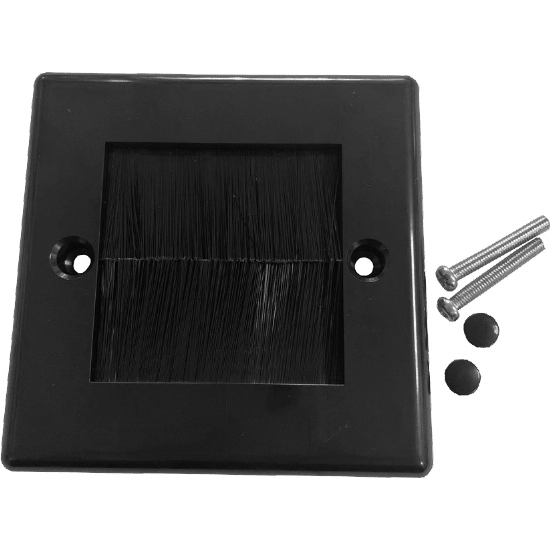 Black Single Gang Brush Faceplate, Black Brushes | Blake UK - Blake UK