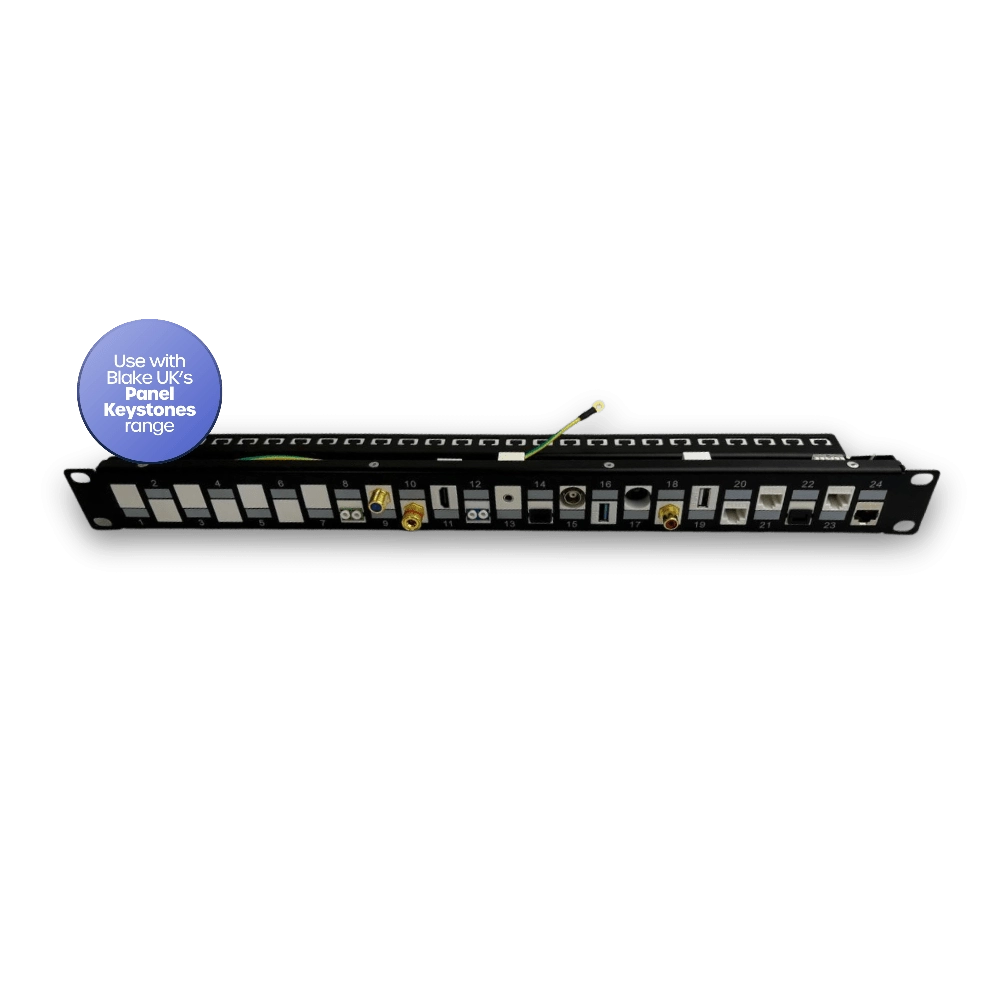 24 Port Keystone Multimedia Patch Panel | Blake UK - Blake UK