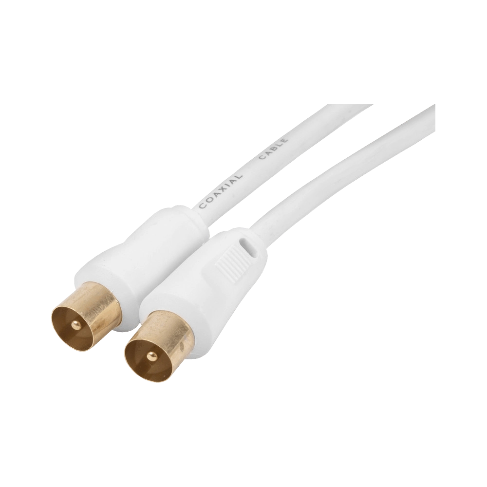 2m White Coax IEC Gold Plug to Plug Lead/Cable | PROception - Blake UK