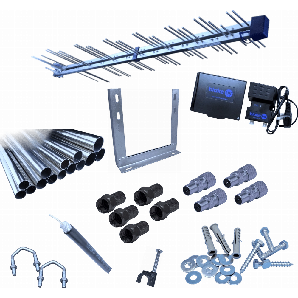 Aerial Fixing Kit For Wall Mounting - Up To 4 TVs - Blake UK