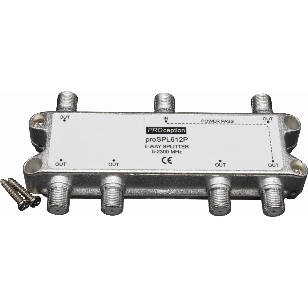 6 Way Aerial Splitter F-Type with Power Pass | PROception - Blake UK