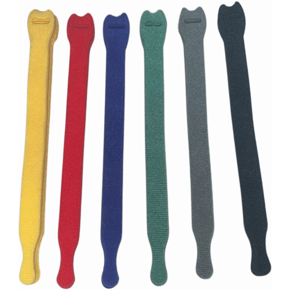 Reusable Hook and Loop Cable Ties, 6 Colours, 200mm [Bag of 30] - Blake UK