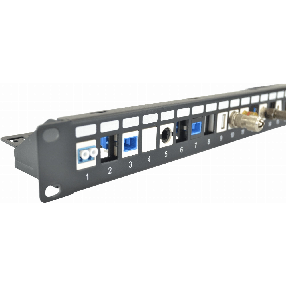 Multimedia Patch Panel, 1U, 24 Port Keystone | Blake UK - Blake UK