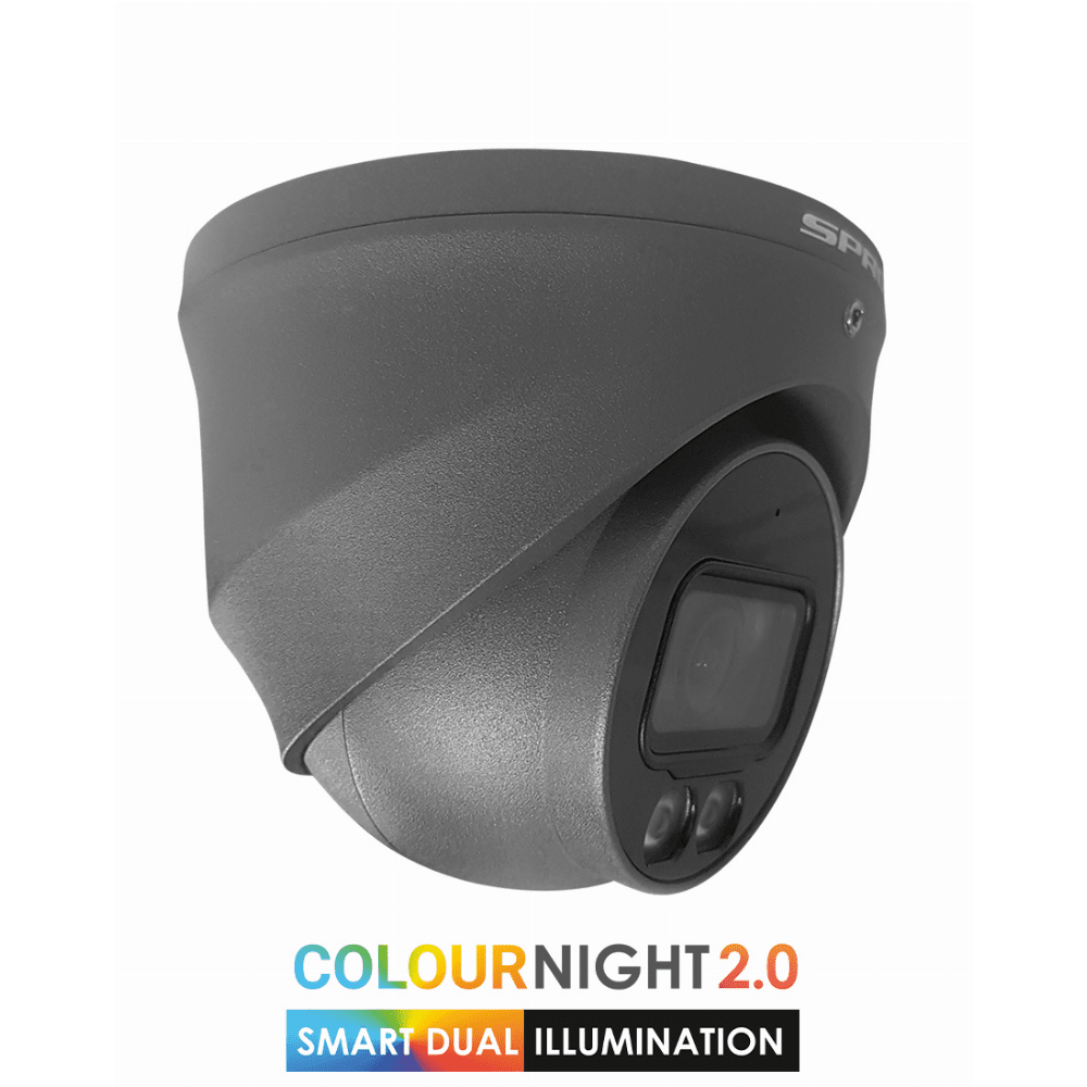 SPRO Grey 8MP ColourNight Turret Dome IP Camera, 2.8mm Fixed Lens ...