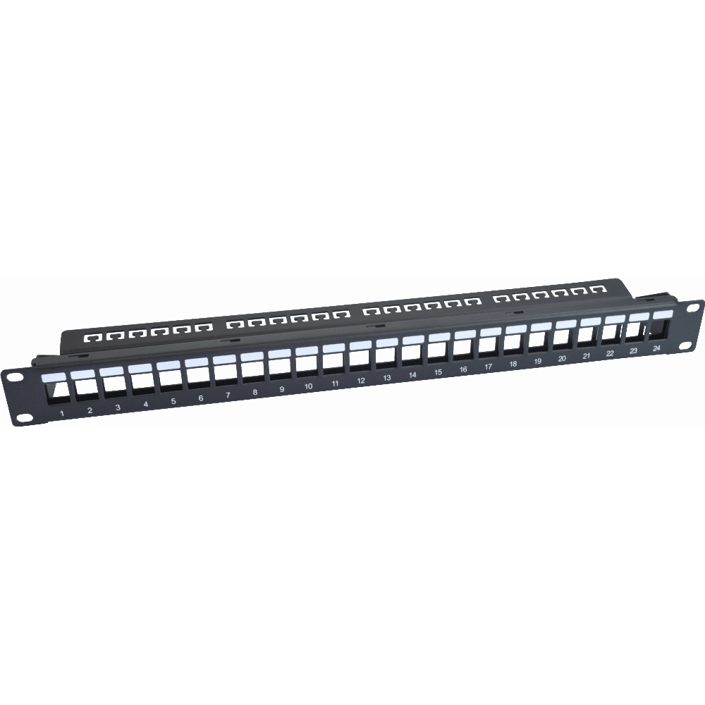 Multimedia Patch Panel, 1U, 24 Port Keystone | Blake UK - Blake UK